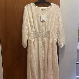 Dresses | New Cream Color Beautiful Elegant Dress | Poshmark